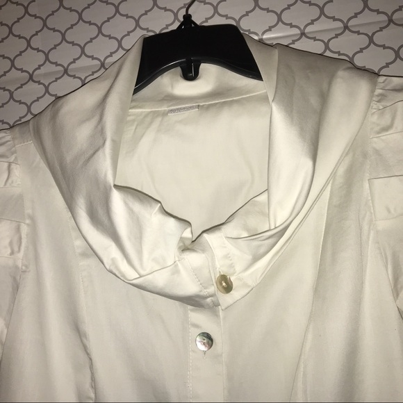 Tops | White Cotton Stretch Blouse | Poshmark